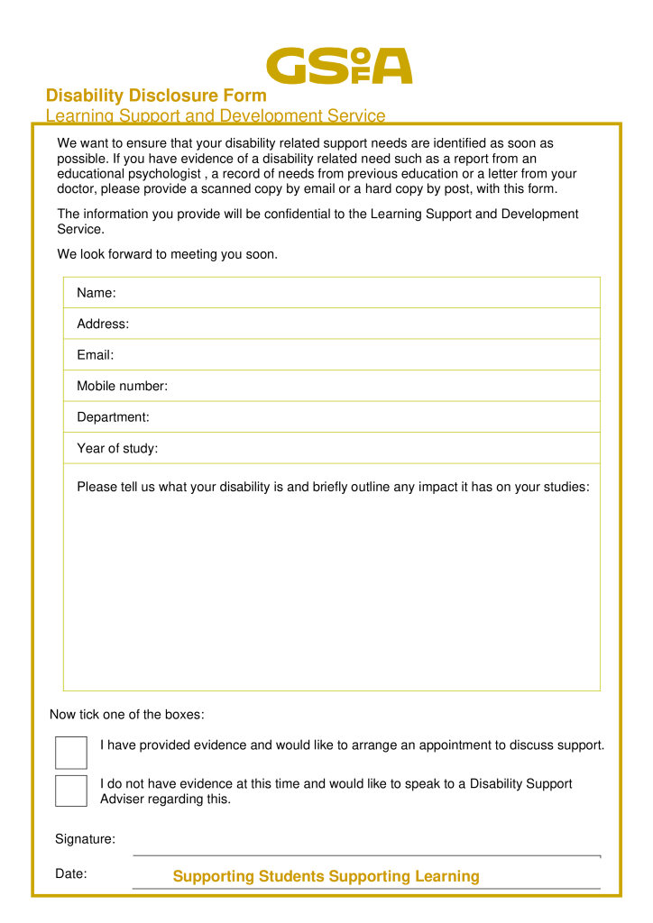 GSA Disability Disclosure Form 2023 – GSA Documents