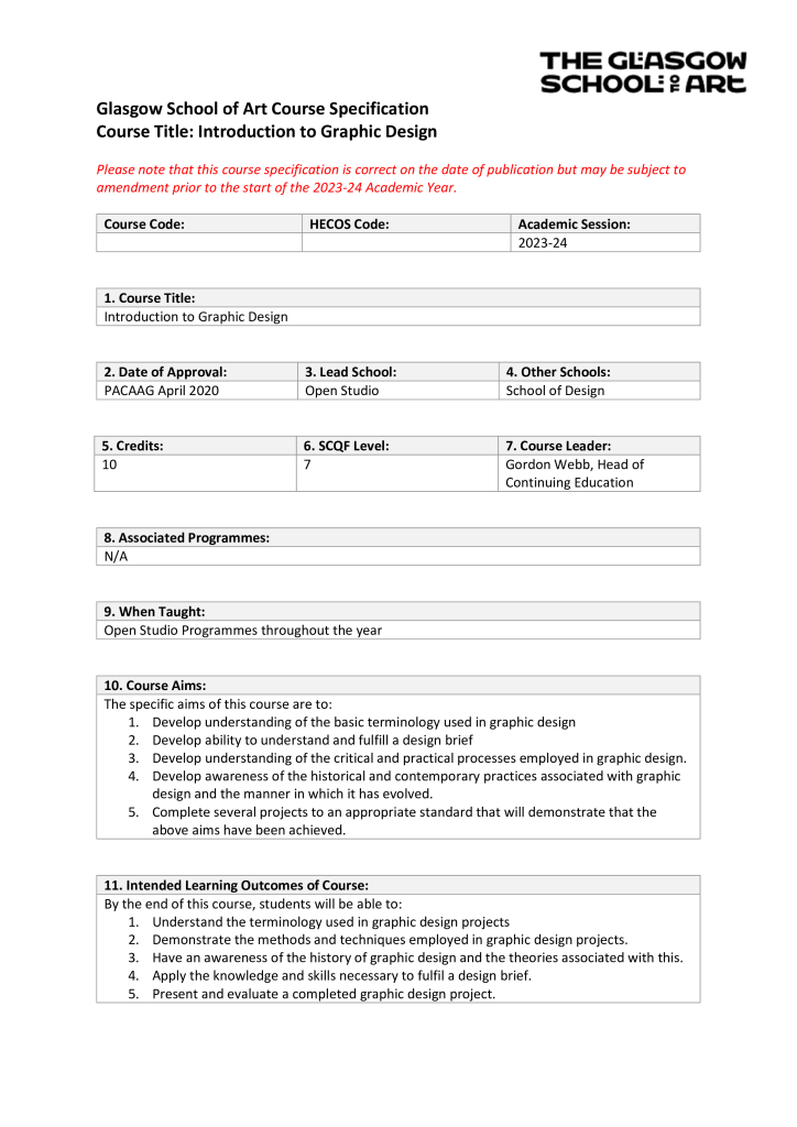 Introduction to Graphic Design 2023-24 – GSA Documents