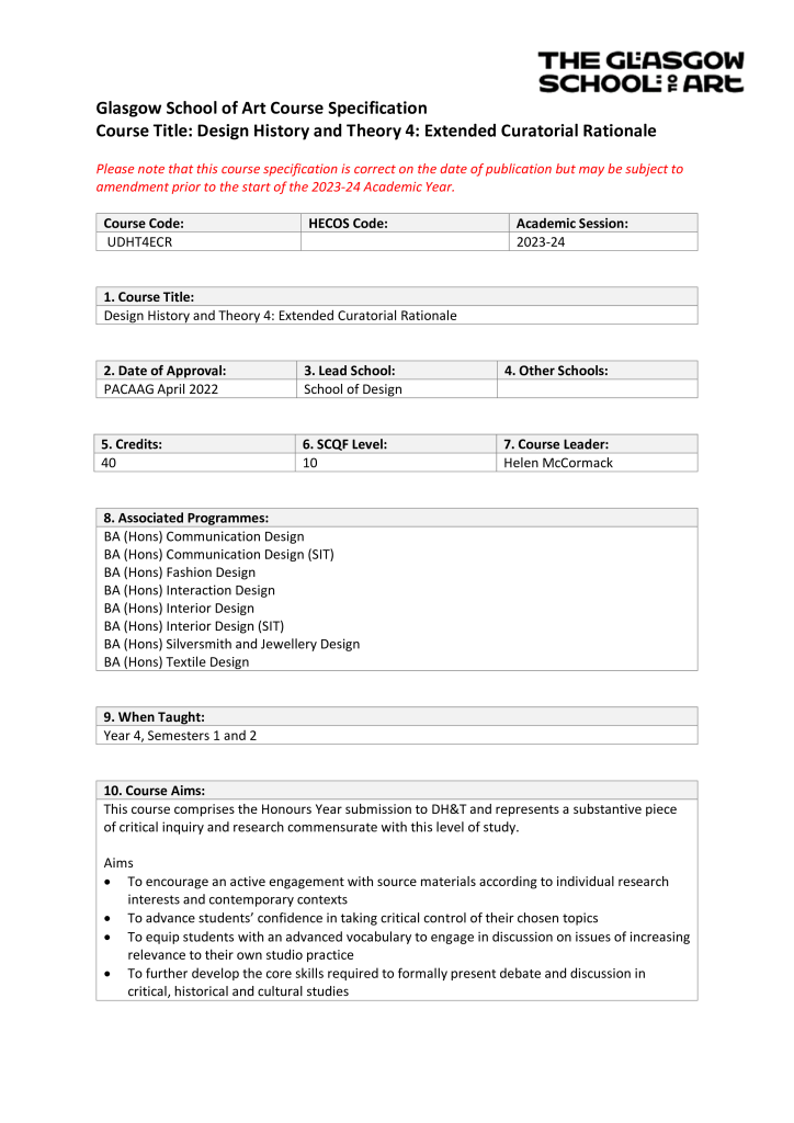Design History and Theory 4: Extended Curatorial Rationale – GSA Documents Design History and Theory 4: Extended Curatorial Rationale – GSA Documents