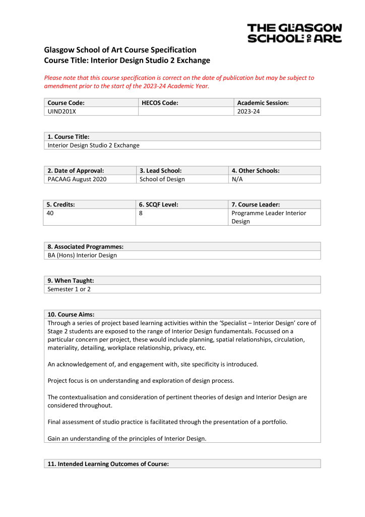 Interior Design Studio 2 Exchange 2023-24 – GSA Documents