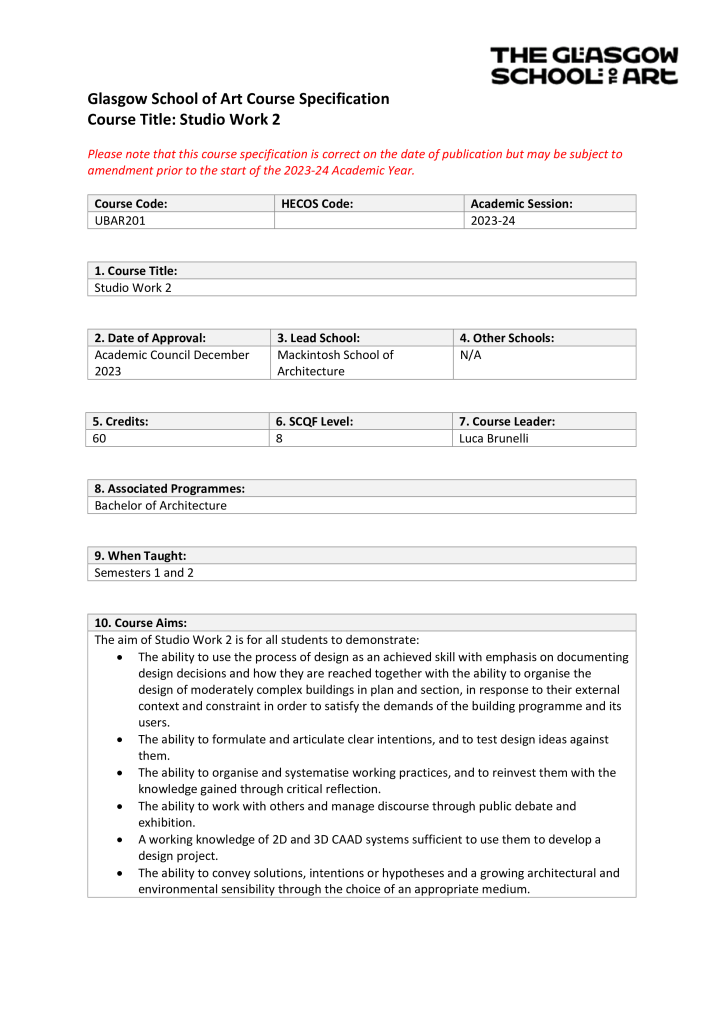 Studio Work 2 – GSA Documents