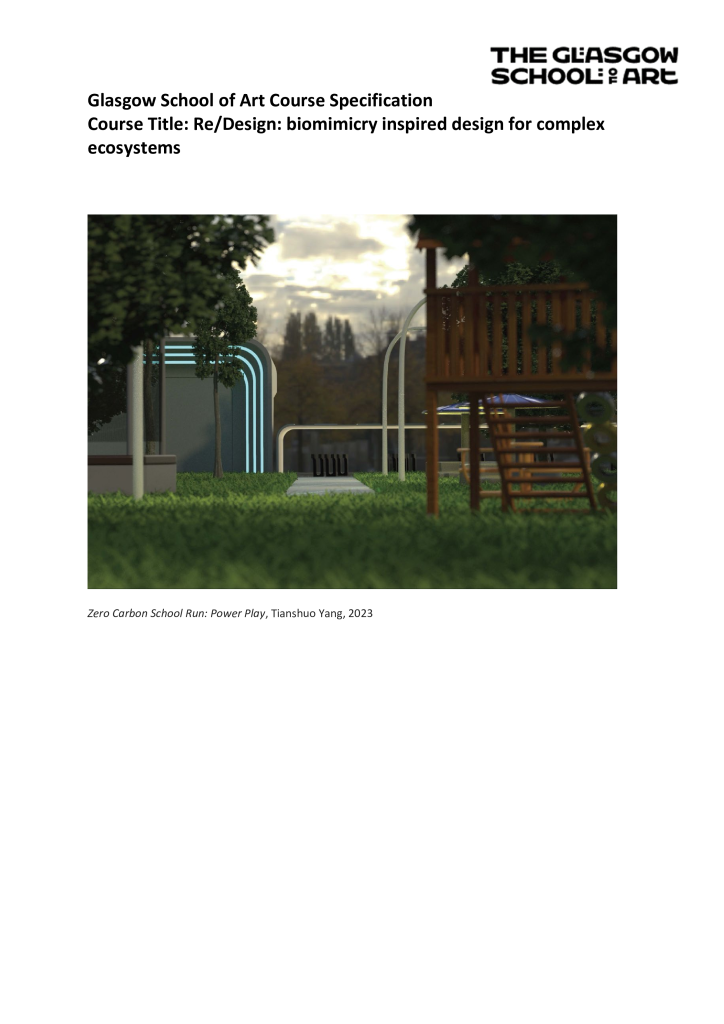 ReDesign biomimicry inspired design for complex ecosystems 2024-25 ...