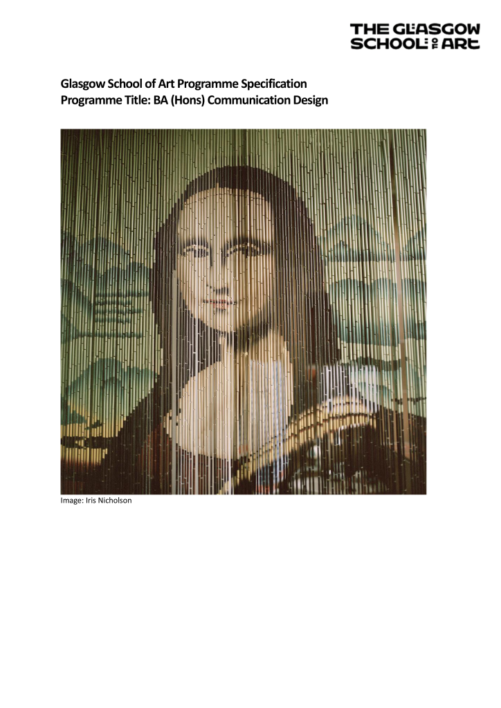 BA (Hons) Communication Design 2025-26 – GSA Documents