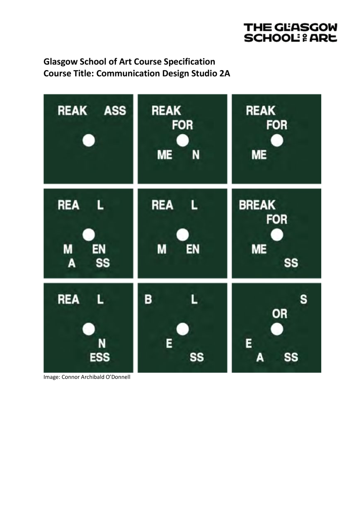 BA (Hons) Communication Design Studio 2A 2025-26 – GSA Documents