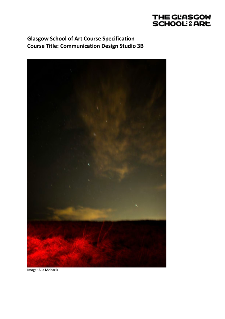 BA (Hons) Communication Design Studio 3B 2025-26 – GSA Documents