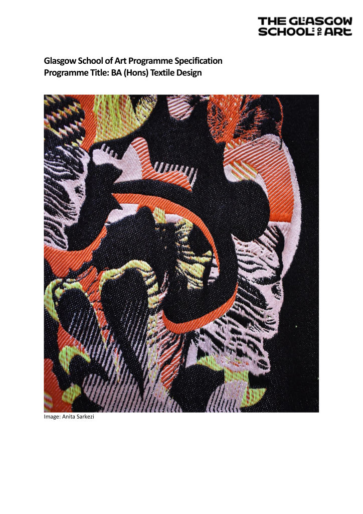 BA (Hons) Textile Design 2025-26 – GSA Documents