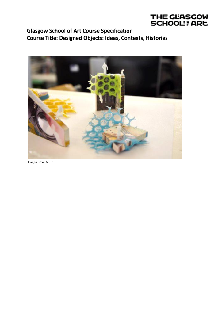 Designed Objects Ideas, Contexts, Histories 2025-26 – GSA Documents