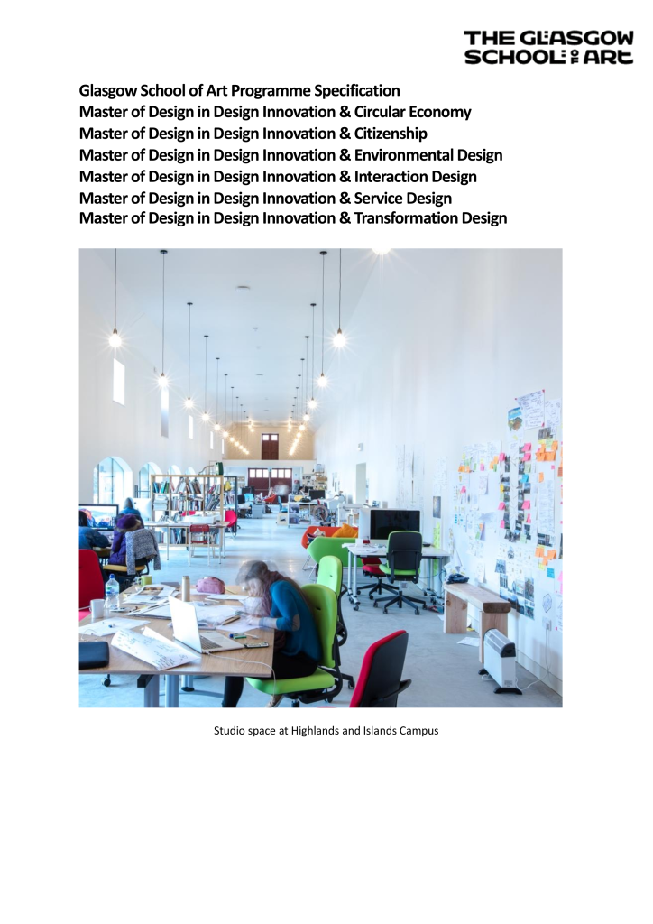 MDes Design in Design Innovation 2025-26 – GSA Documents