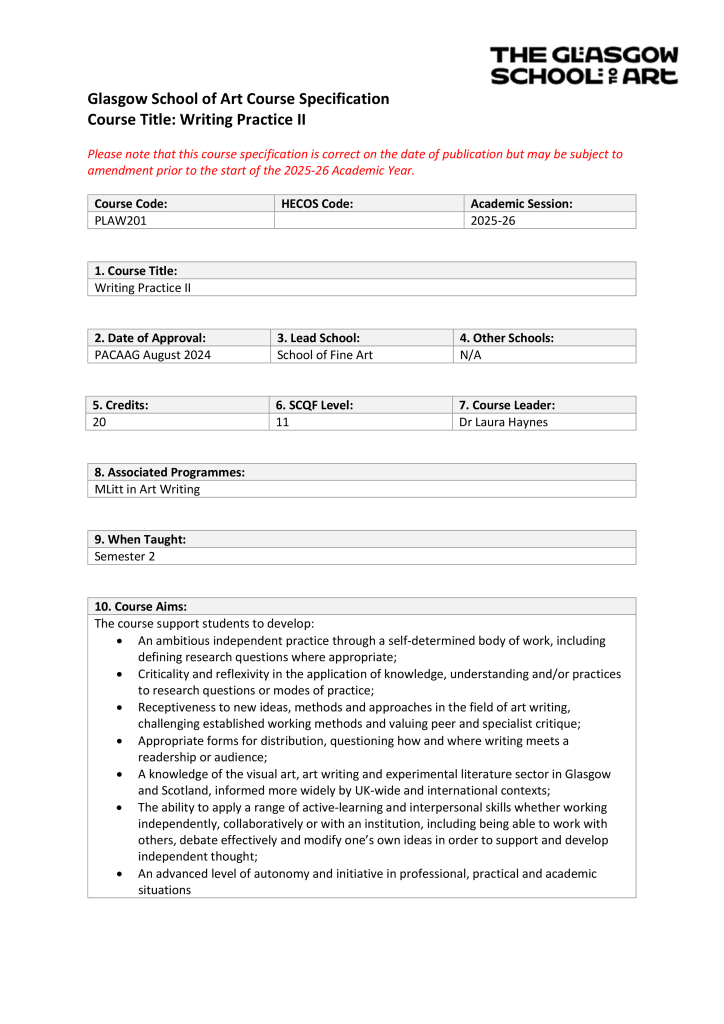 PLAW201 Writing Practice II 2025-26 – GSA Documents