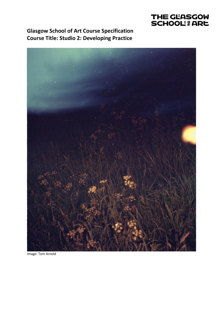 Studio 2 Developing Practice Specifications 2025-26 – GSA Documents