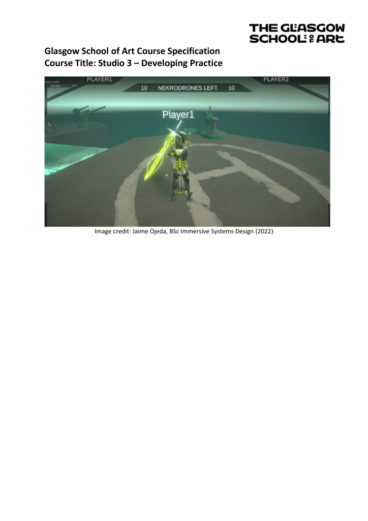 Studio 3 – Developing Practice 2024-25 – GSA Documents