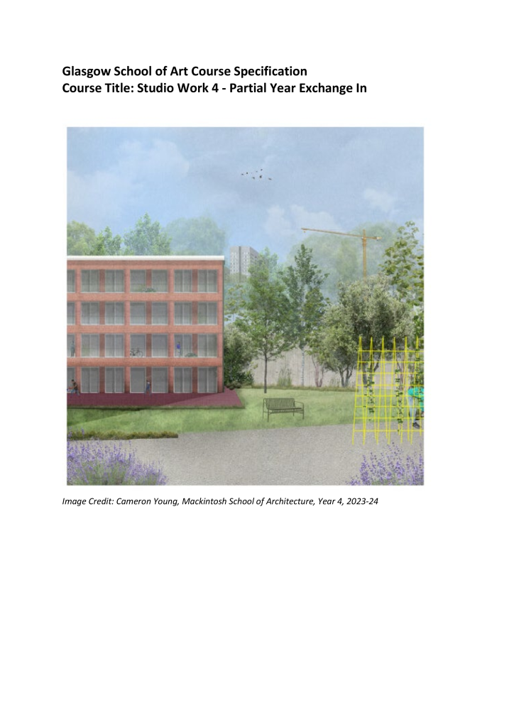 Studio Work 4 Exchange In 2025-26 – GSA Documents