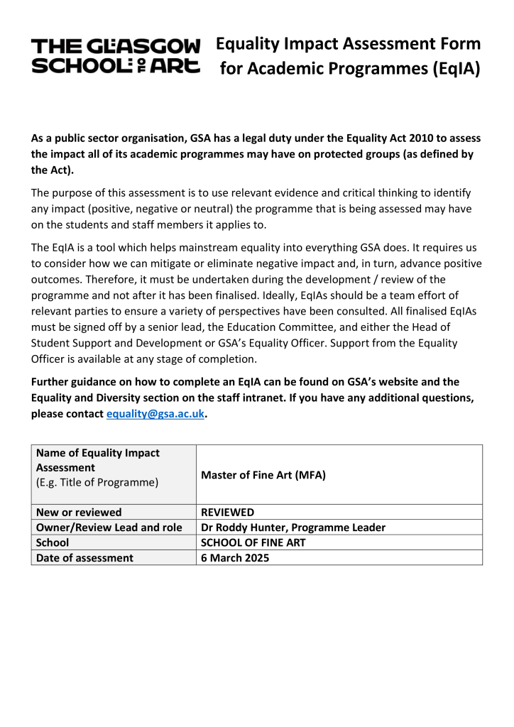 EqIA MFA 2025 – GSA Documents