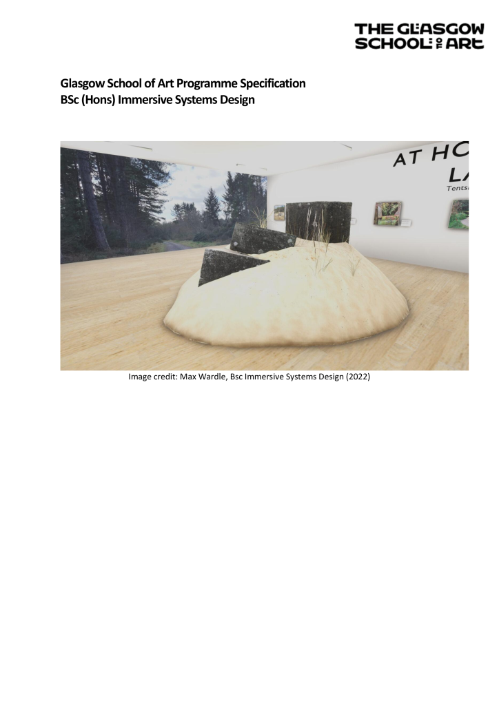 BSc (Hons) Immersive Systems Design 2025-26 – GSA Documents
