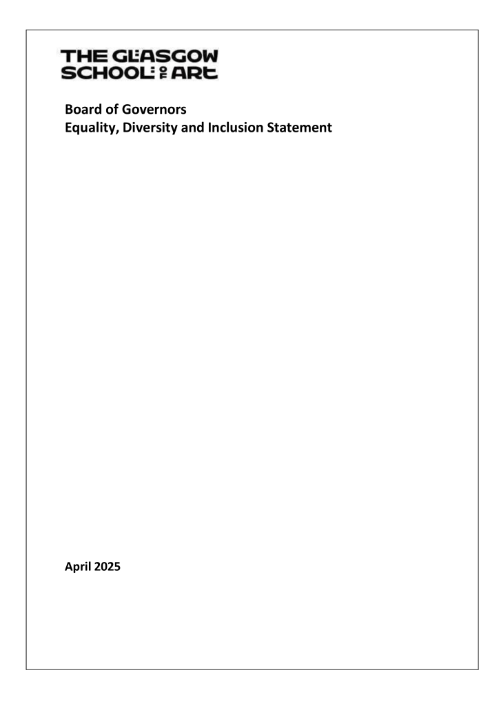 Board of Governors Statement on Equality, Diversity and Inclusion 2025 ...