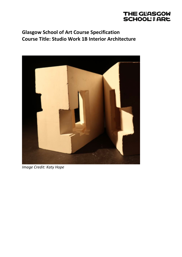 Studio Work 1B Interior Architecture 2026-27 – GSA Documents