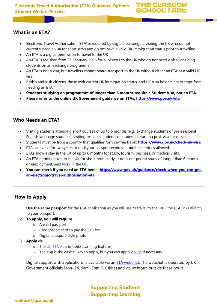 Electronic Travel Authorisation Guidance Leaflet – GSA Documents